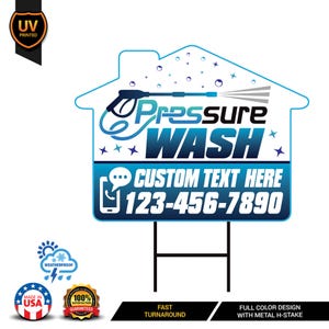 Custom Pressure Washing Yard Sign 18" X 24", Coroplast 2-sided Add Your ...