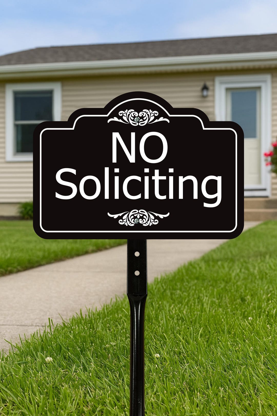 No Soliciting Yard Sign With 16" Stake, Rust-free Aluminum No ...