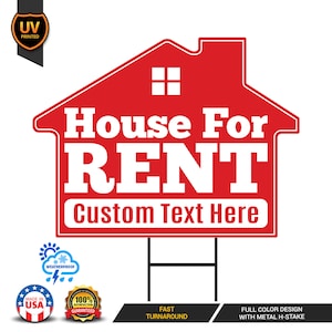 House for Rent Yard Sign Personalized - Visible Text Custom House for ...