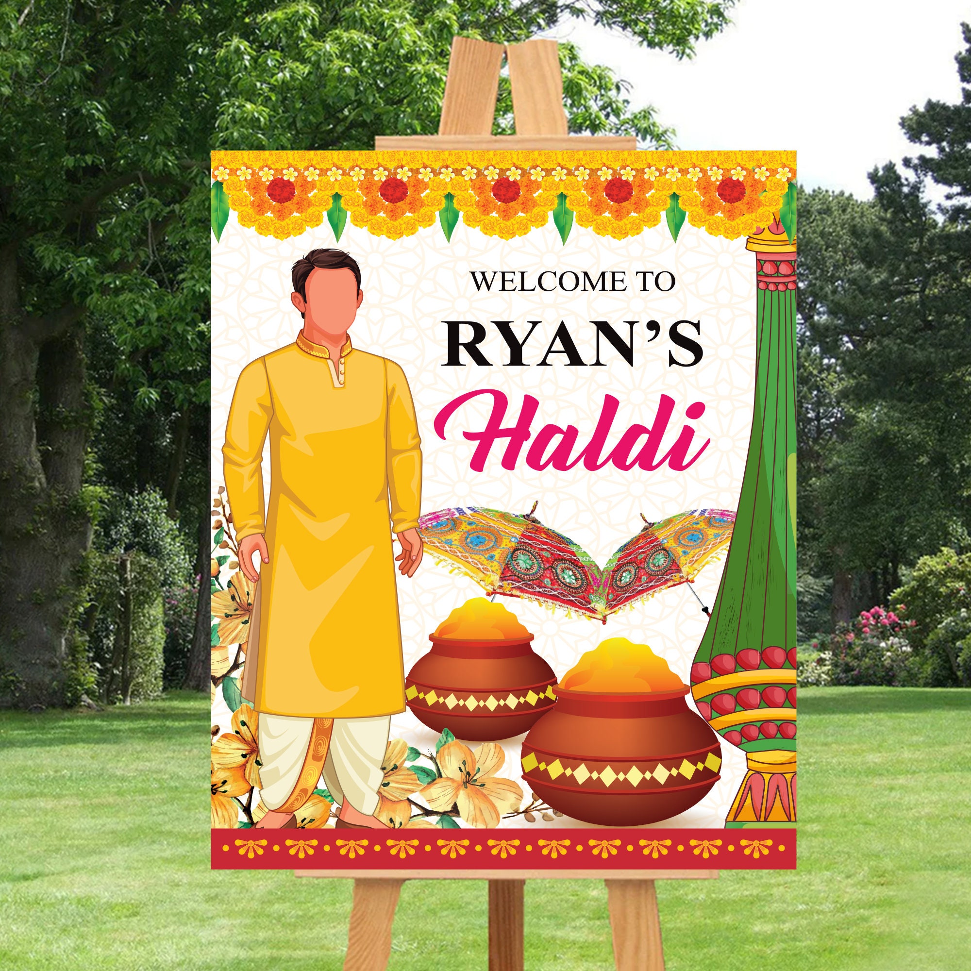Custom Haldi Mehndi Foam Board Poster Sign, Mehndi Decor Custom ...