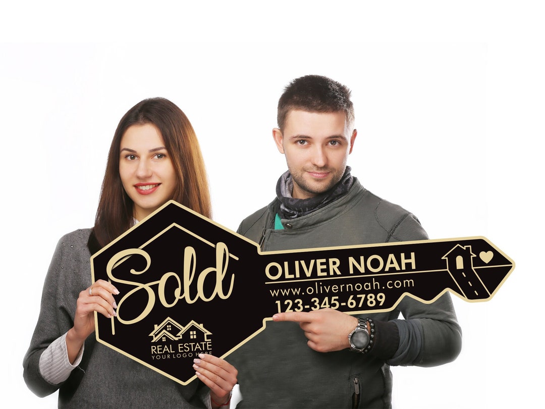 Personalized Real Estate Marketing Key Cutout Sign, Customized Realtor ...