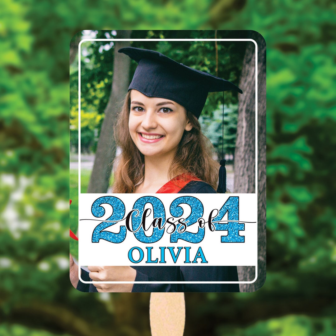 Custom Face Fans With Wooden Handle, Graduation Head, Grad Face Fans ...