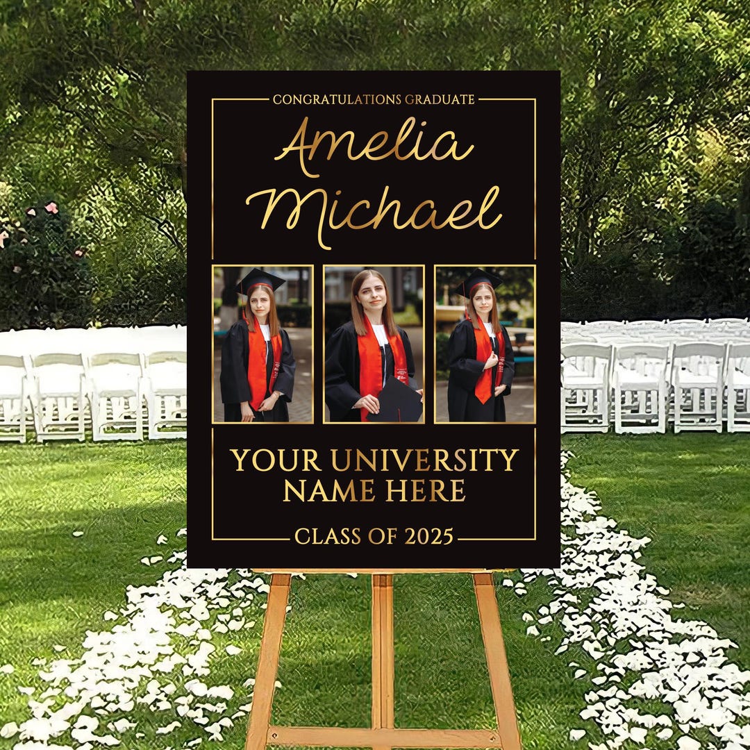 Personalized Graduation Welcome Sign, Custom Class of 2025 Party Sign ...