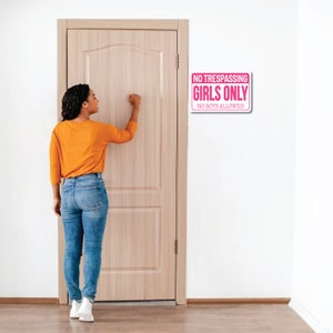 Funny Girls Bedroom Sign for Door or Wall 12" X 8", Easy to Mount PVC ...
