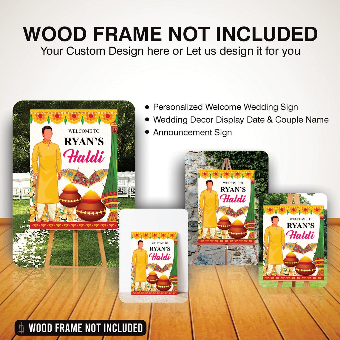 Custom Haldi Mehndi Foam Board Poster Sign, Mehndi Decor Custom ...