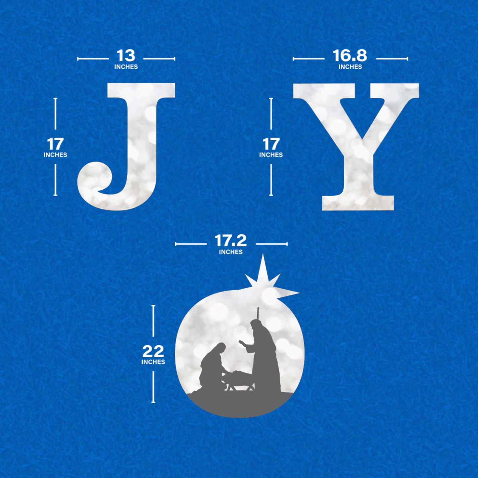 Holy Nativity - JOY Yard Sign Letters - Merry Christmas Yard Décor for ...