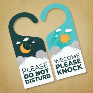 Welcome/do Not Disturb Door Hanger Sign PVC Double-sided Door Knob ...