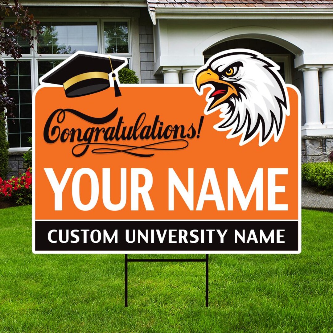 Personalized College Graduation Yard Sign 2025, College Logo Sign ...
