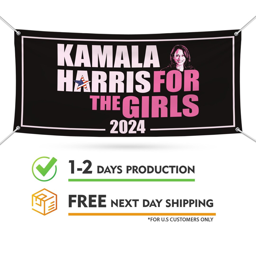 Kamala Harris 2024 Banner Sign, 13 Oz We Choose Freedom, Harris for ...