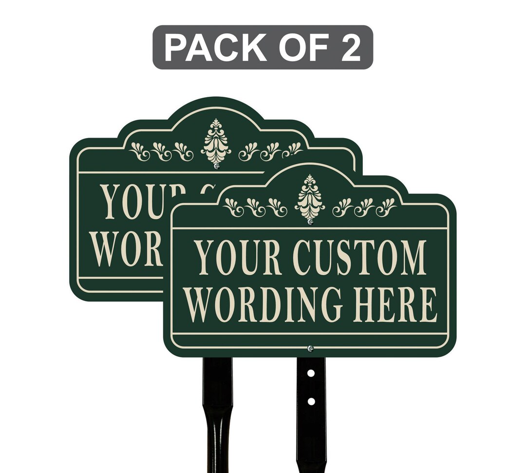 2 Pack Custom Yard Sign With 16" Stake, Personalized Outdoor Aluminum ...