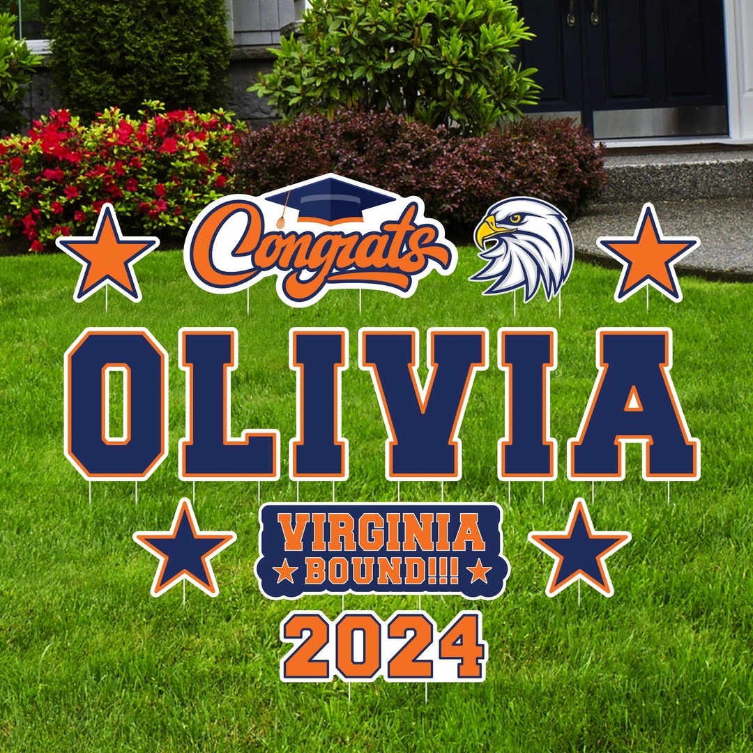Personalized Graduation Yard Sign Letters 18, Custom Mascot College ...