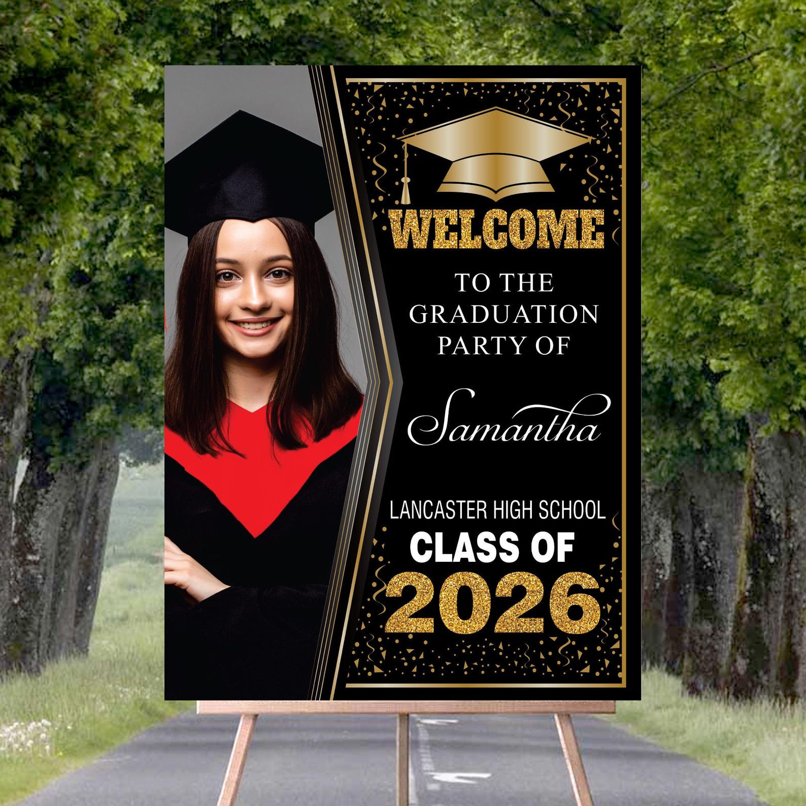 Personalized Graduation Welcome Sign, Custom Class of 2026 Party Sign ...