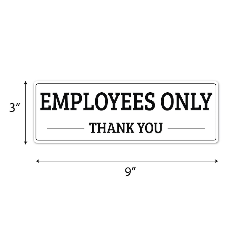 Employees Only Sign for Door or Wall 9 X 3 Easy | Etsy