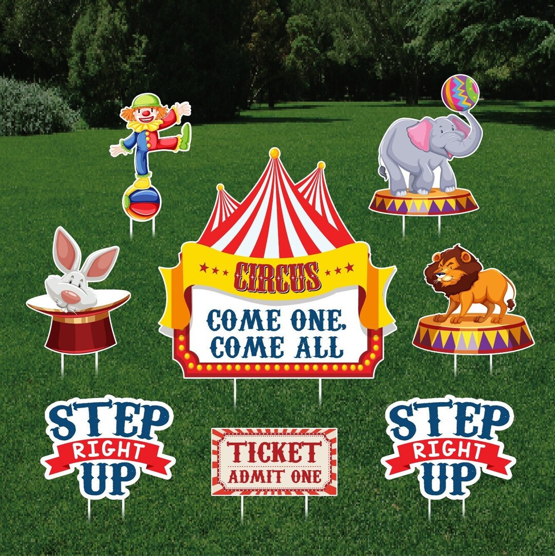 Circus Yard Sign Decorations - Carnival Themed Party Outdoor Yard Lawn ...