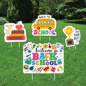 Welcome Back to School Yard Sign Decorations - 1st Day of School ...