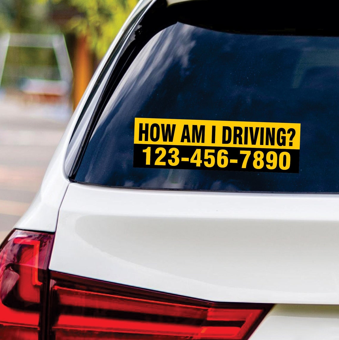 How Am I Driving? Sticker Vinyl Decal - Custom Phone Number Vinyl ...
