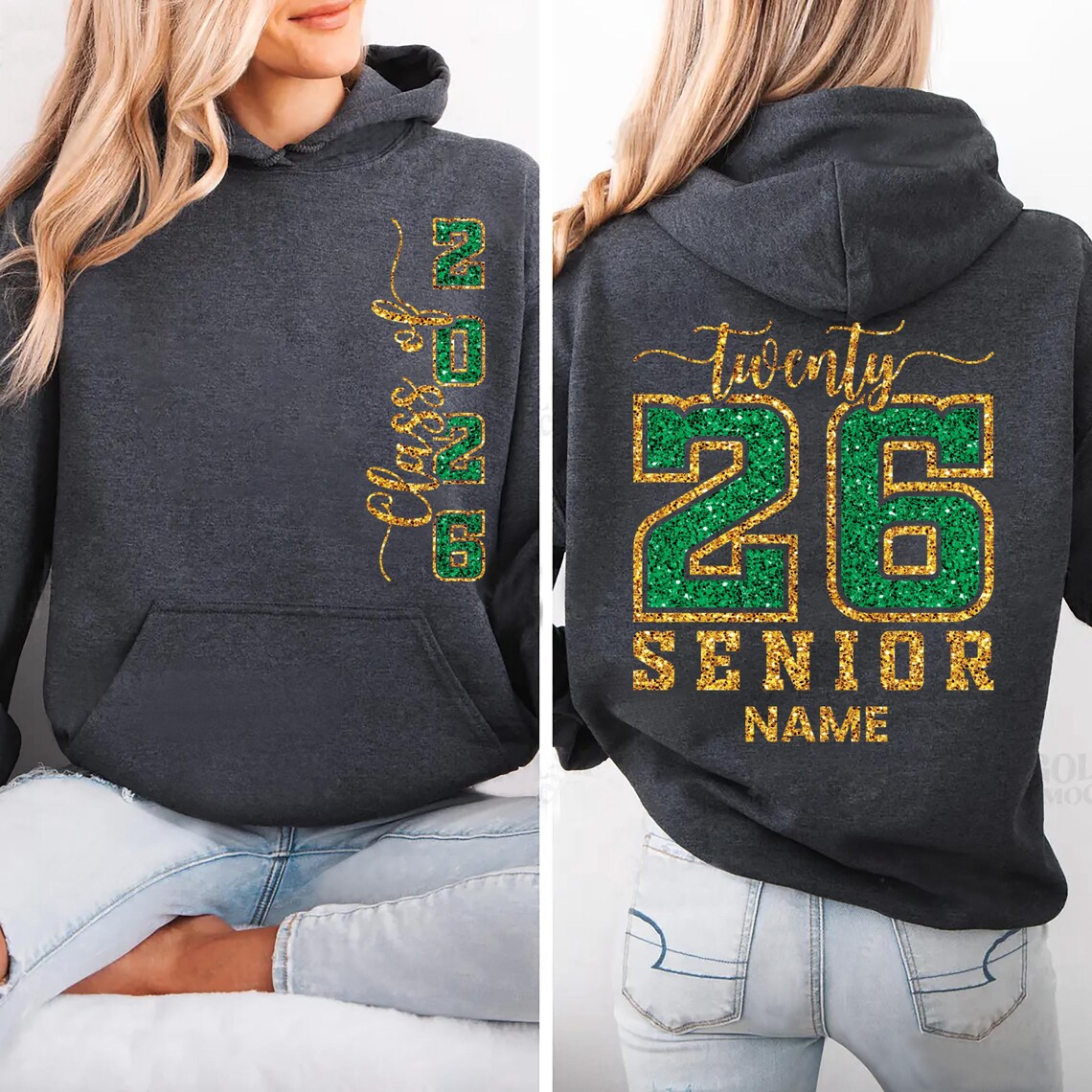 Senior 2026 Hoodie, Custom Graduation Shirt, Class of 2026 Senior Tee ...