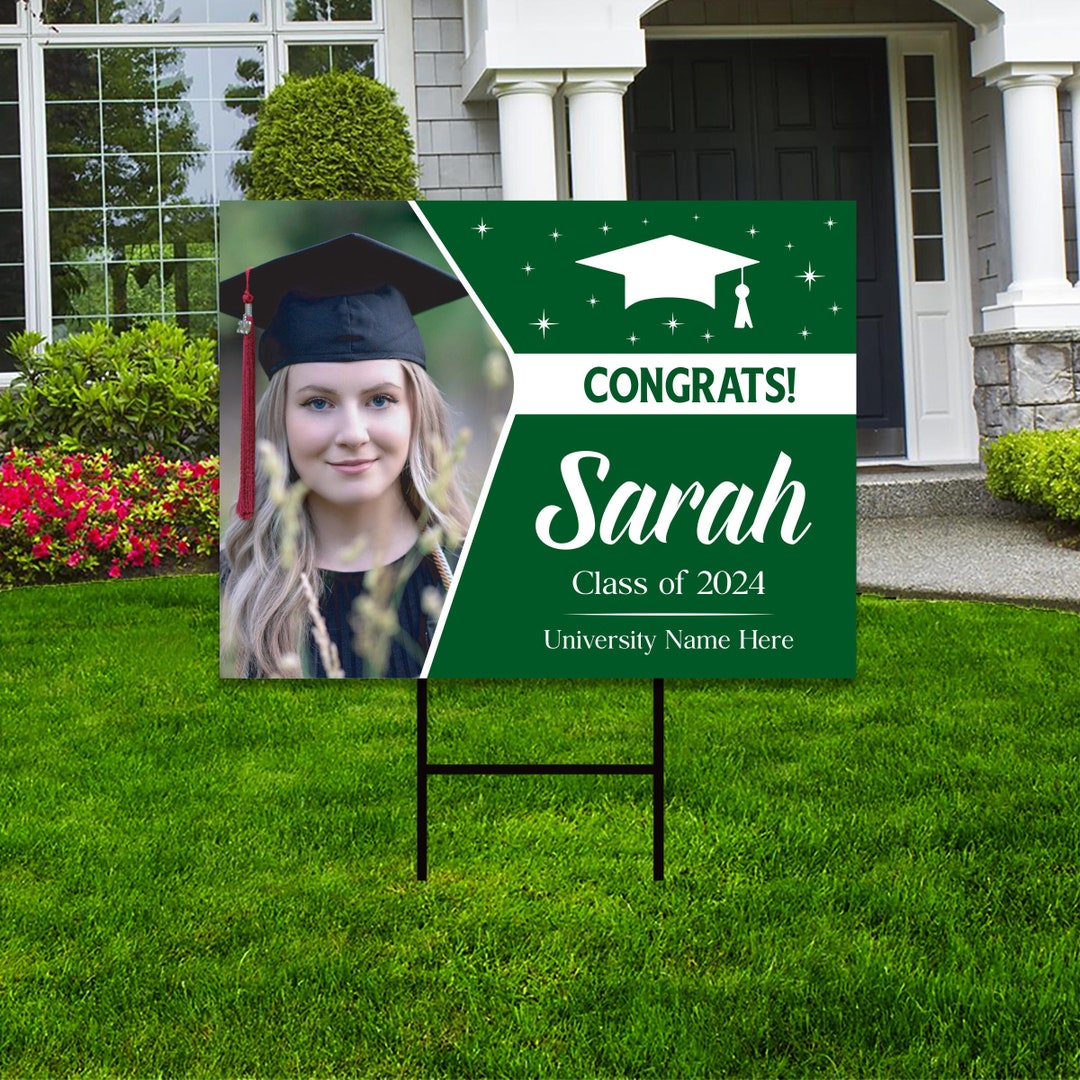 Personalized Graduation Yard Sign 2024 With Photo Grad Sign, Class of ...