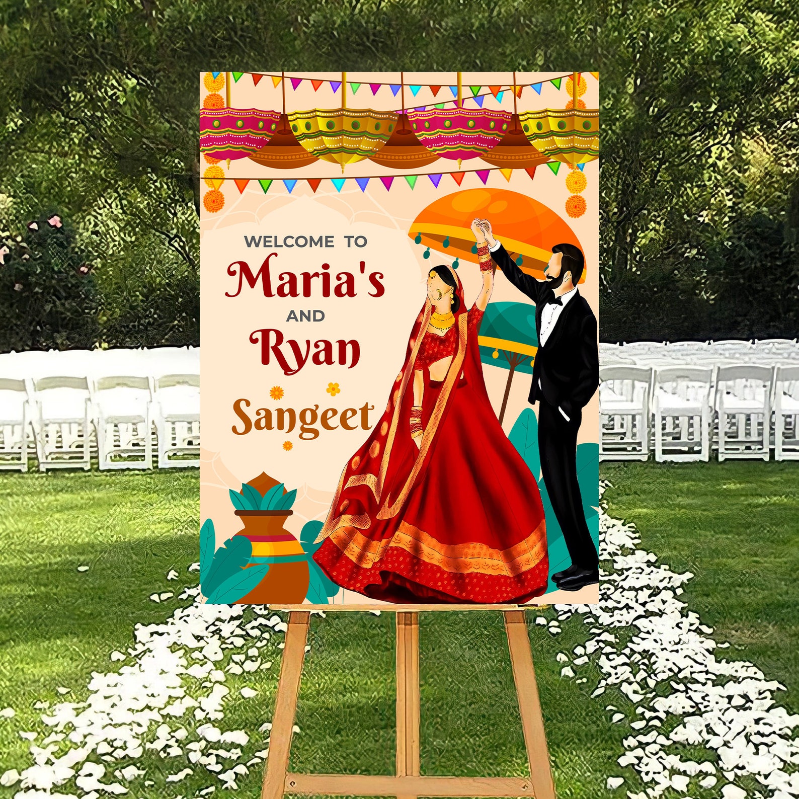 Custom Sangeet Foam Board Poster Sign Indian Wedding Decor Custom ...