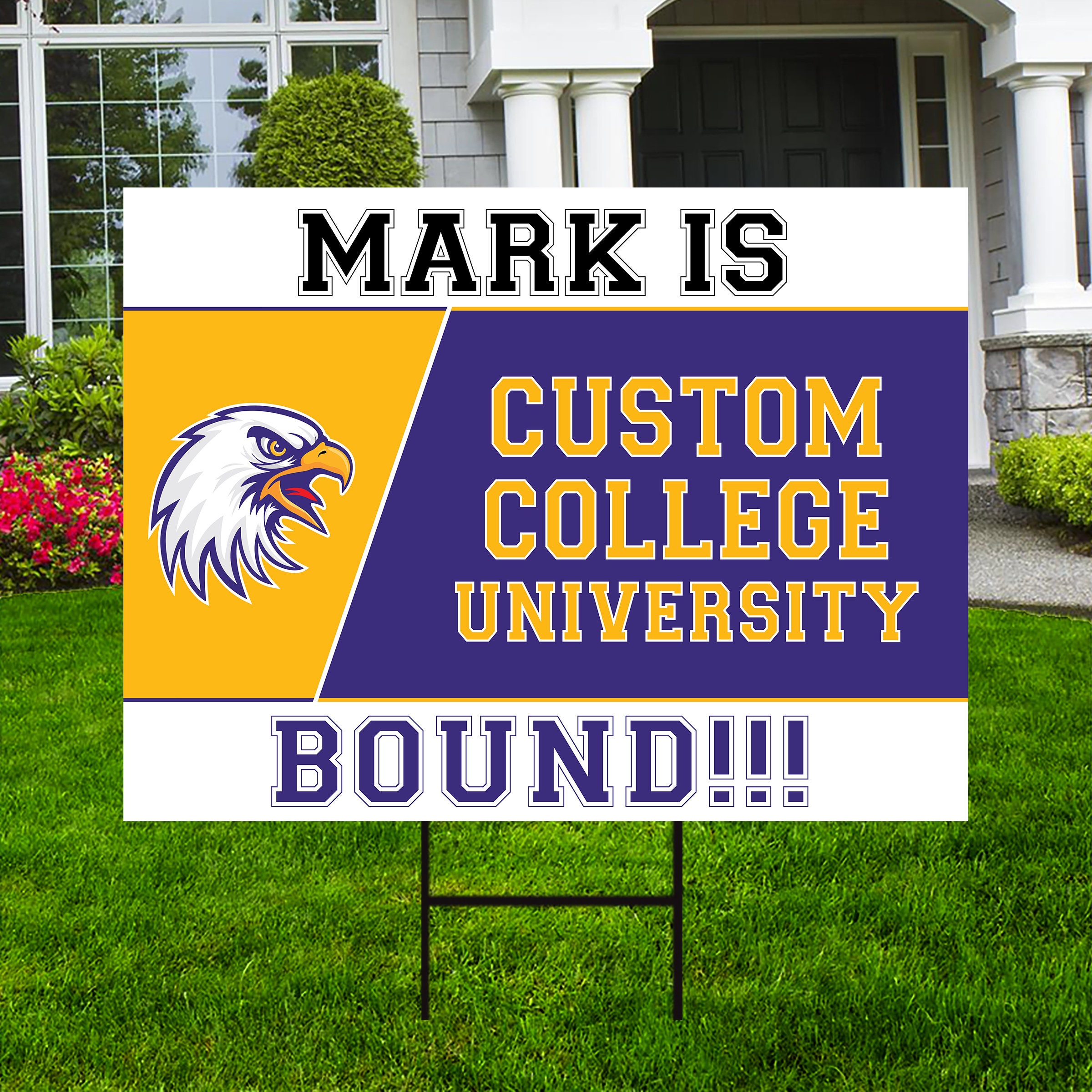 Personalized College Bound Yard Sign, College Logo Sign, Custom ...