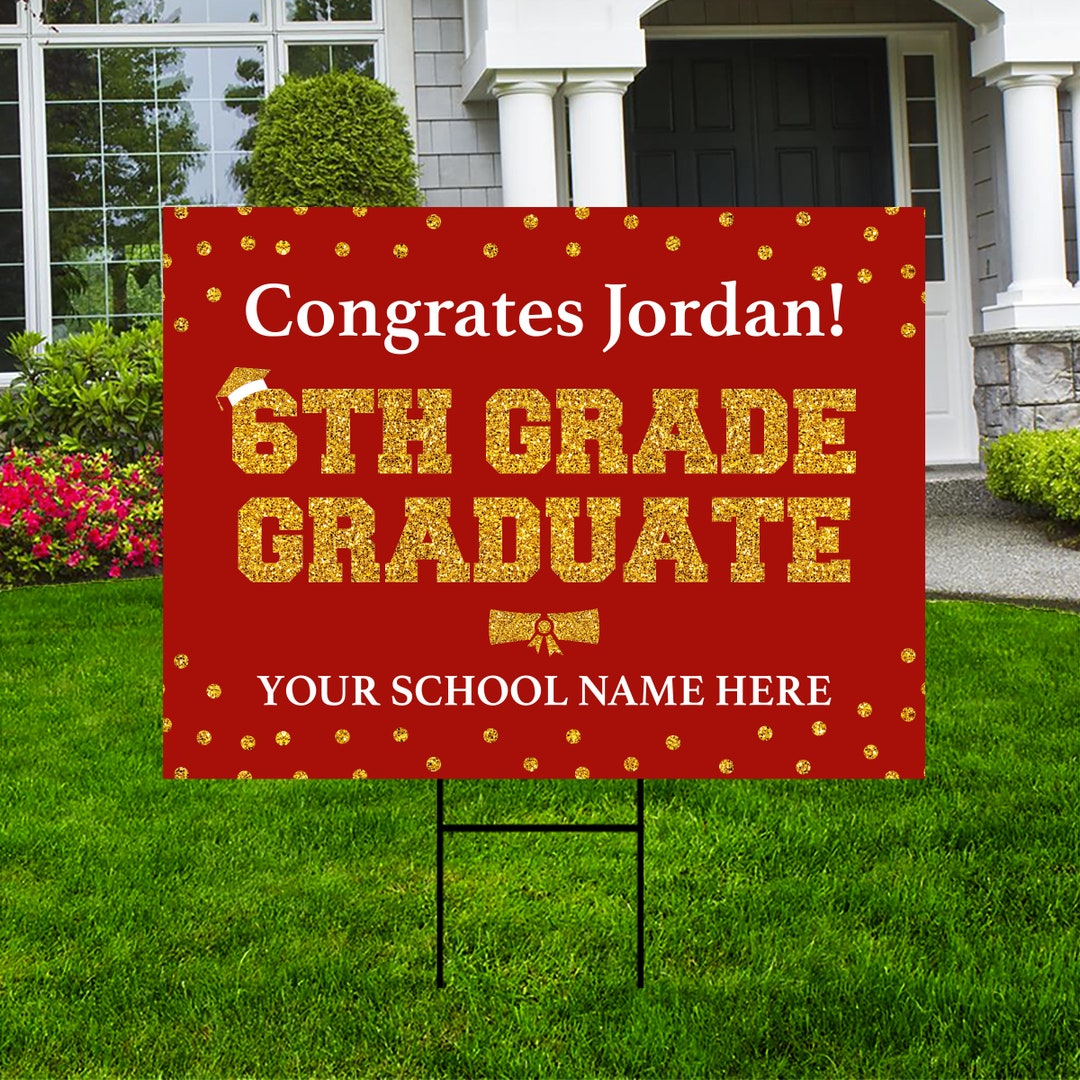 Personalized Elementary Graduation Yard Sign 2024, Middle School ...