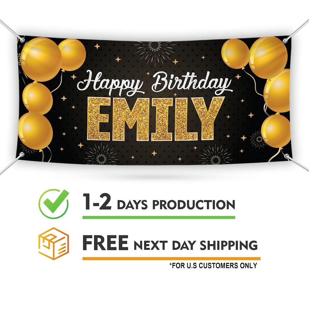 Happy Birthday Banner Sign Personalized 13 Oz Custom Happy Birthday ...