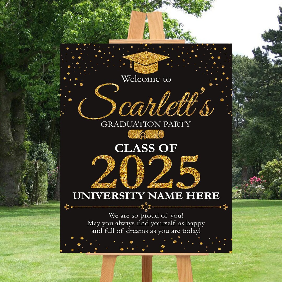Custom Congrats Graduation Welcome Sign, Personalized Class of 2025 ...