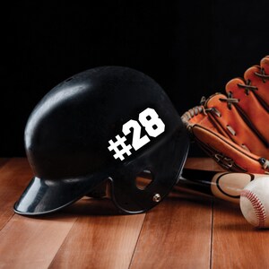 Personalized Baseball Helmet Number Decal, Custom Sports Sticker ...