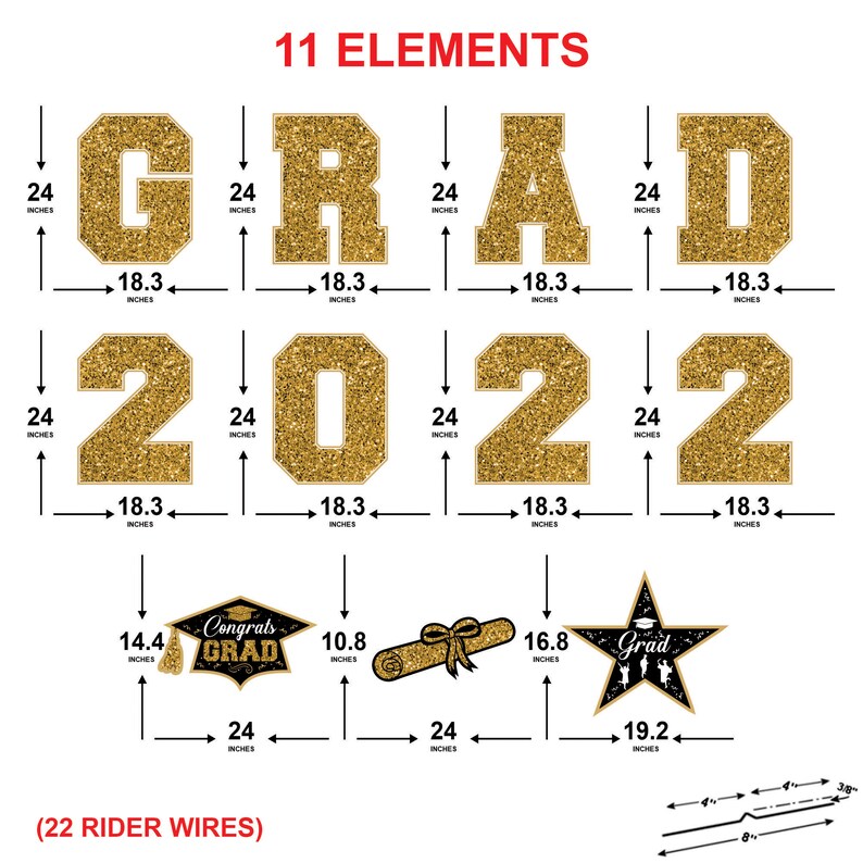 Graduation Yard Sign Letters Graduation 2022 Yard Cutouts | Etsy