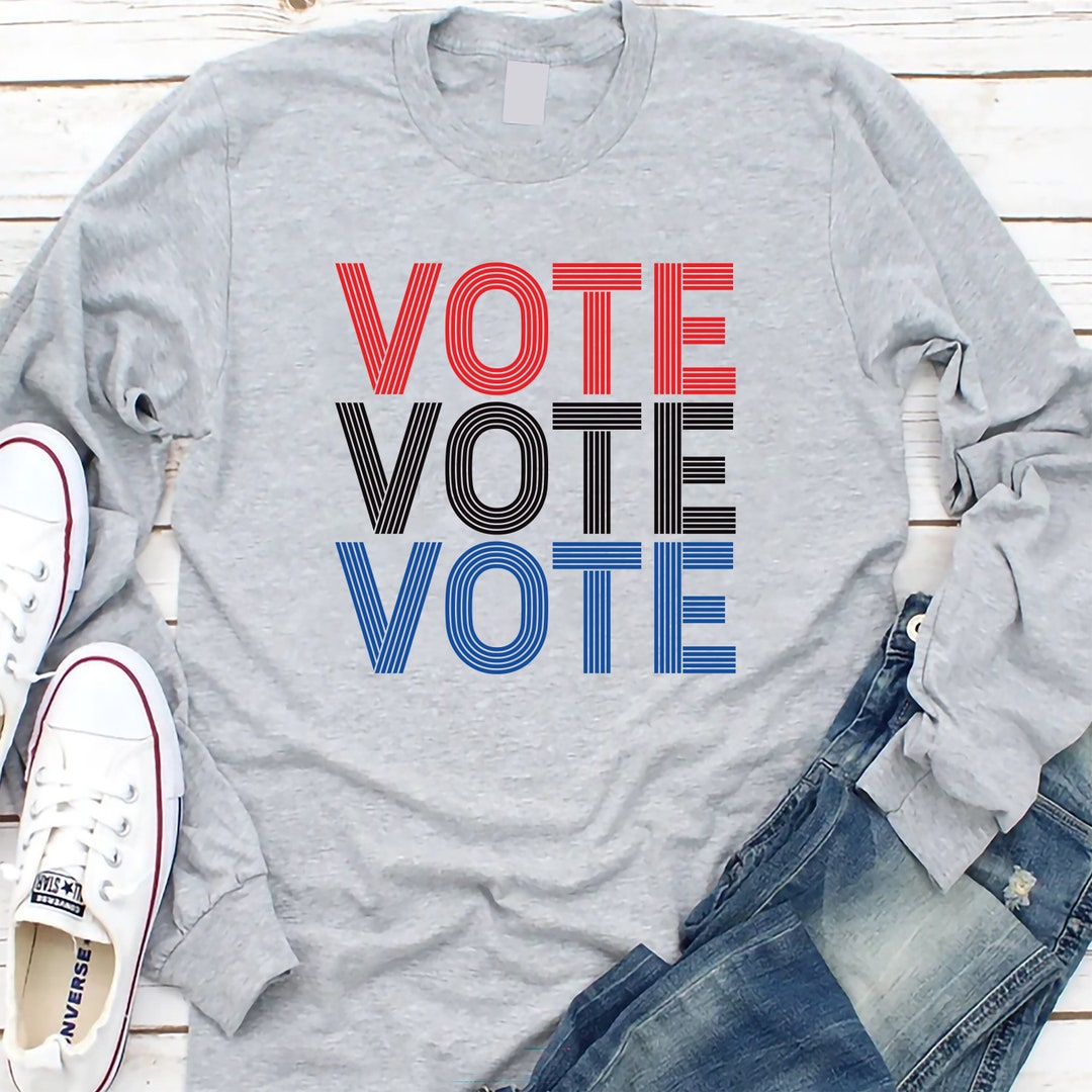 Vote Long Sleeve Shirt, Voter Registration Shirt, Men Election 2025 ...