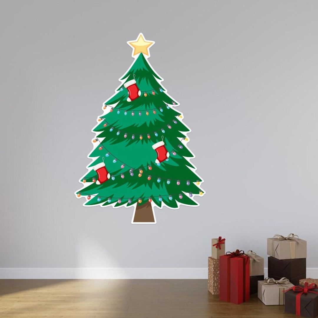 Christmas Tree Wall Decal Christmas Decoration Wall Sticker Holiday ...