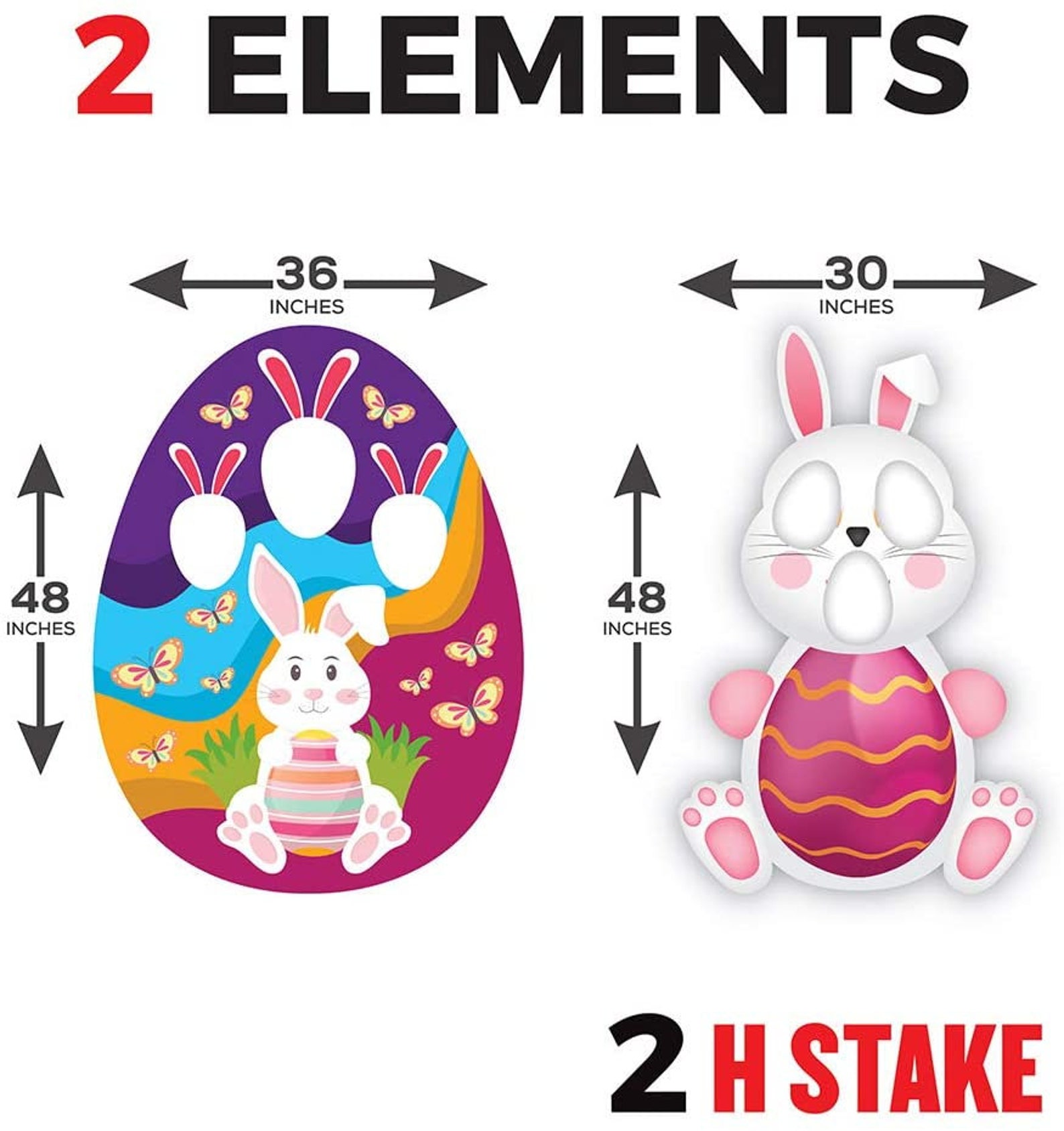 Easter Egg Yard Sign Decorations - Coroplast Easter Home Decor, Easter ...