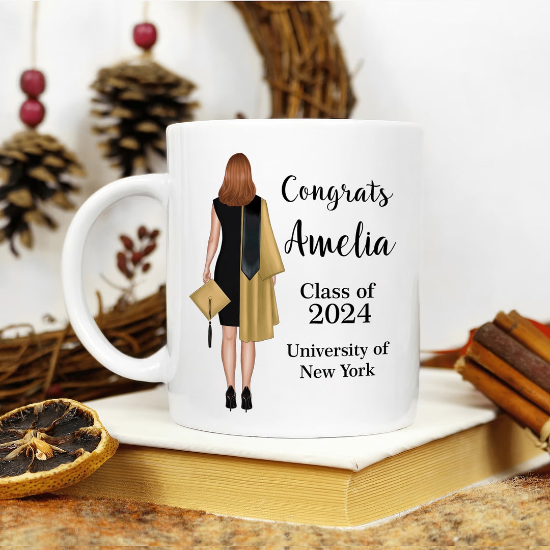 Personalized Graduation Mug Custom Name & Class, Graduate Girl Mug ...