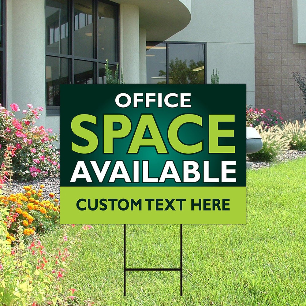 Office Space Available Yard Sign Personalized - Coroplast Custom Office ...