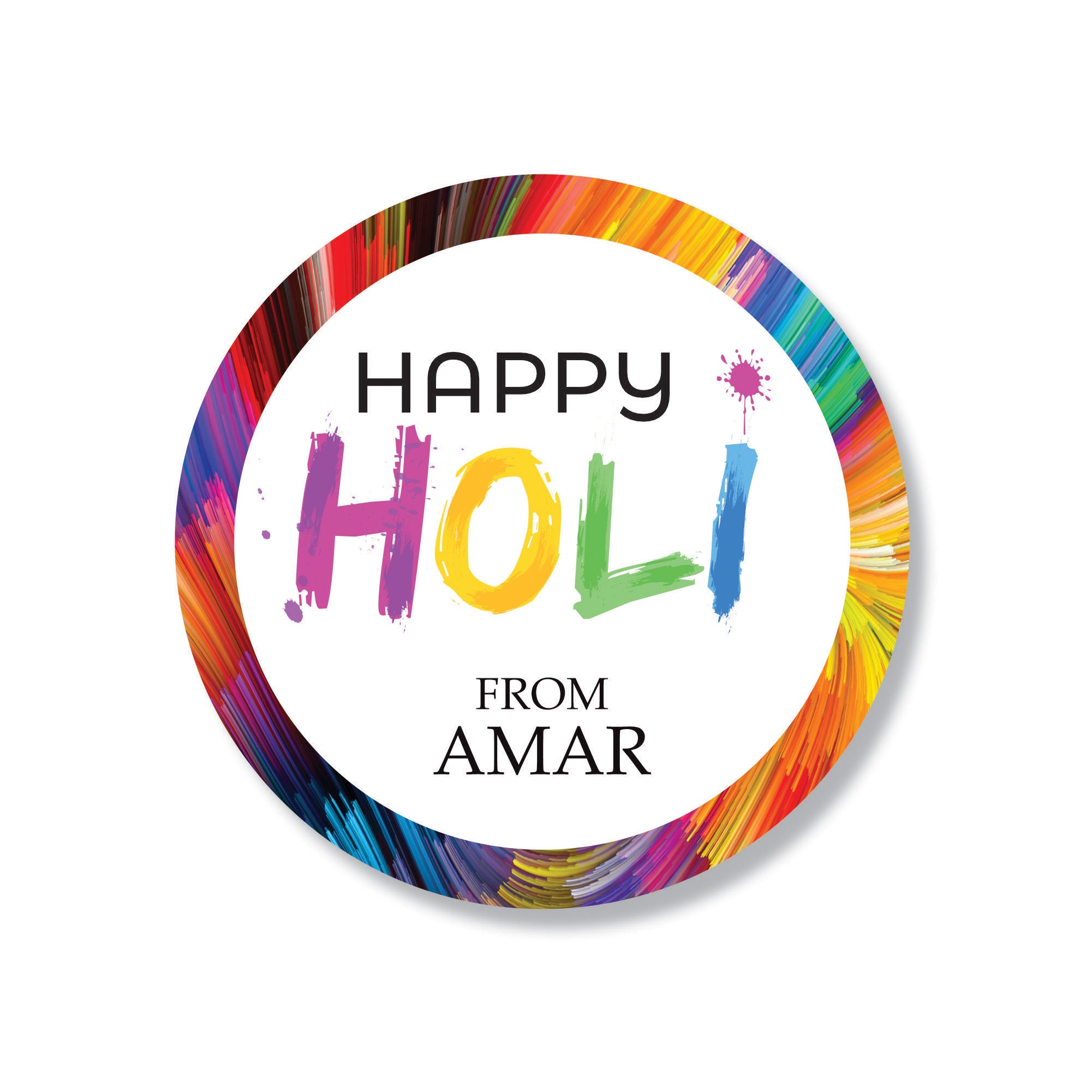 Personalized Happy Holi Stickers Custom Hindu Spring - Etsy