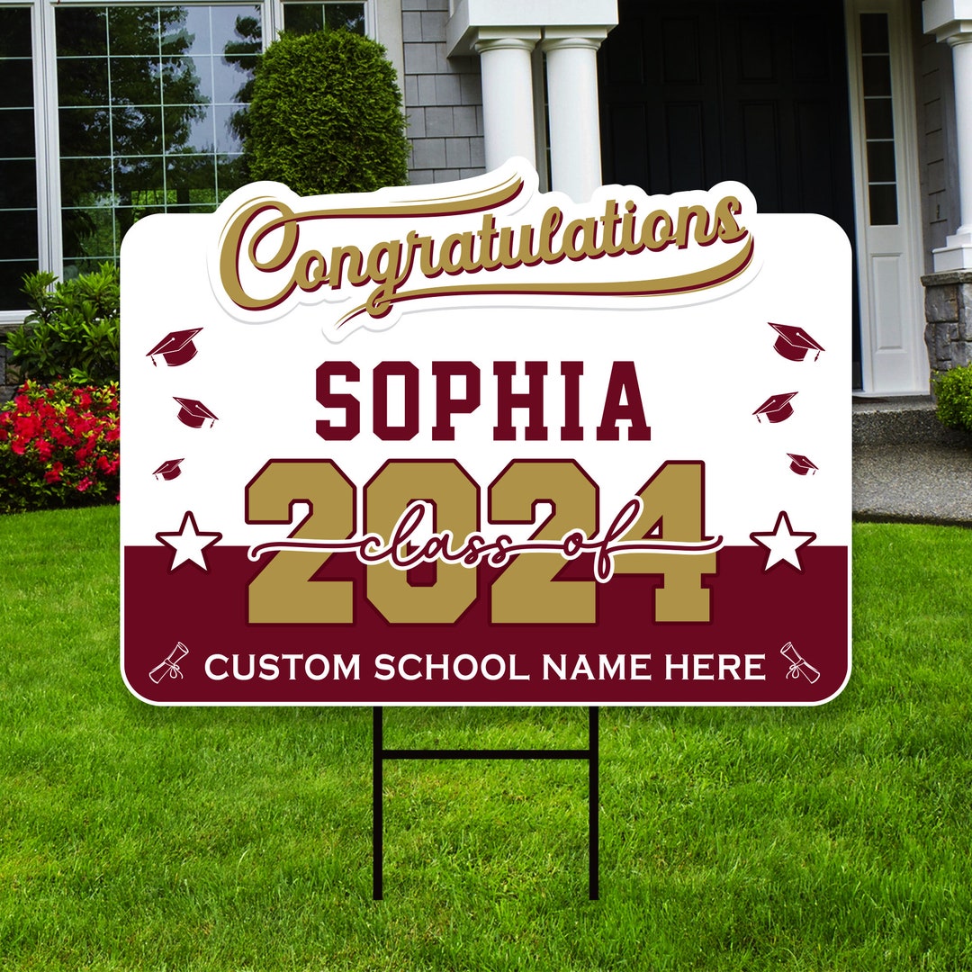 Personalized Graduation Senior Yard Sign 2024, Senior Grad Sign, Class ...