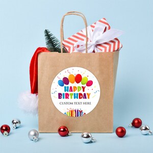 Personalized Happy Birthday Labels, Custom Birthday Stickers, Colorful ...