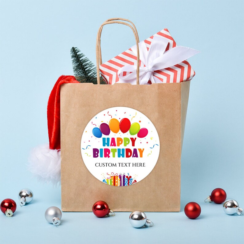 Personalized Happy Birthday Labels, Custom Birthday Stickers, Colorful ...