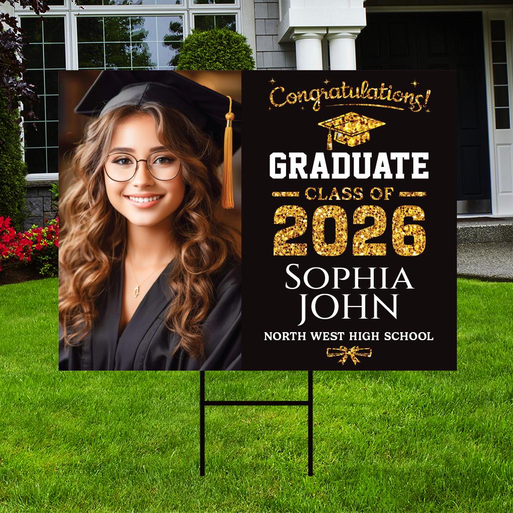 Personalized Graduation Yard Sign 2026 With Photo - Grad Sign, Class of ...
