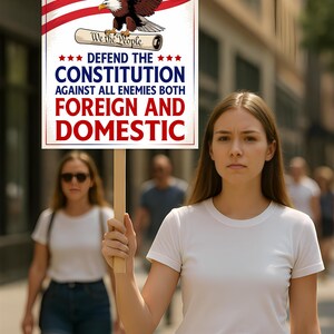 Defend the Constitution, No Kings in America Protest Sign, Anti-trump ...