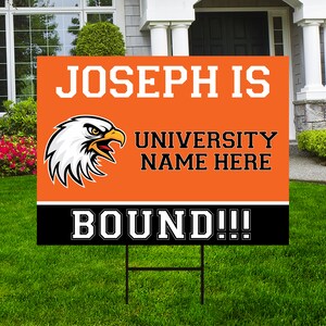 Personalized College Bound Yard Sign, College Logo Sign, Custom ...