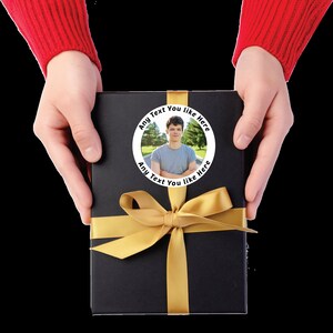 Custom Photo Stickers With Personalized Text - Round Birthday Labels ...