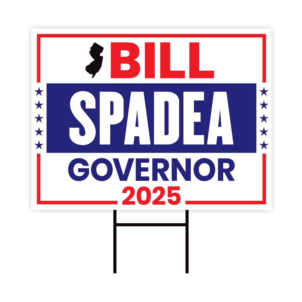 Bill Spadea for New Jersey Governor 2025 Yard Sign, Corrugated Plastic ...