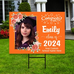 Personalized Graduation Yard Sign 2024 With Photo, 2024 Senior Grad ...