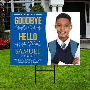 Personalized Middle School Graduation Yard Sign With Photo, Class of ...