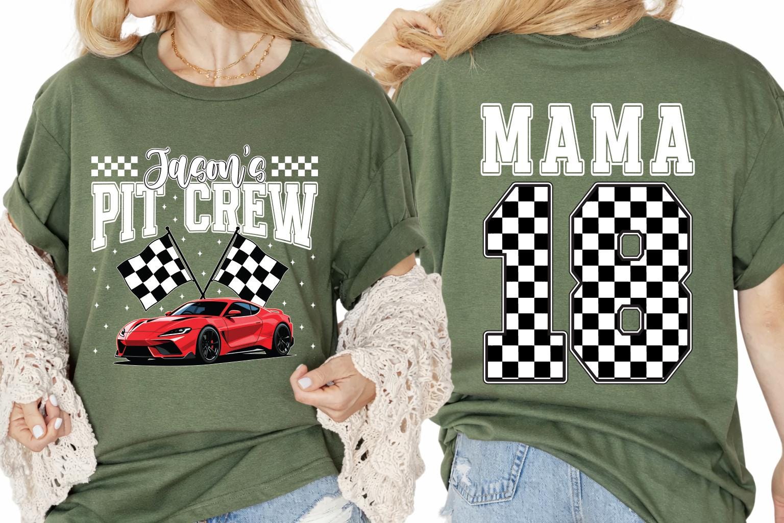 Personalized Pit Crew Shirt, Custom Racing Tee, Family Matching Gift ...