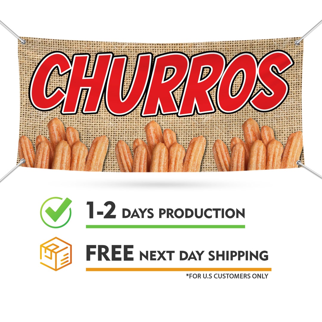 Churros Banner Sign 13 Oz Heavy Duty Churros Vinilo Banner para ...