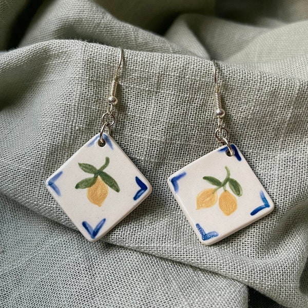 Tile Earrings - Etsy