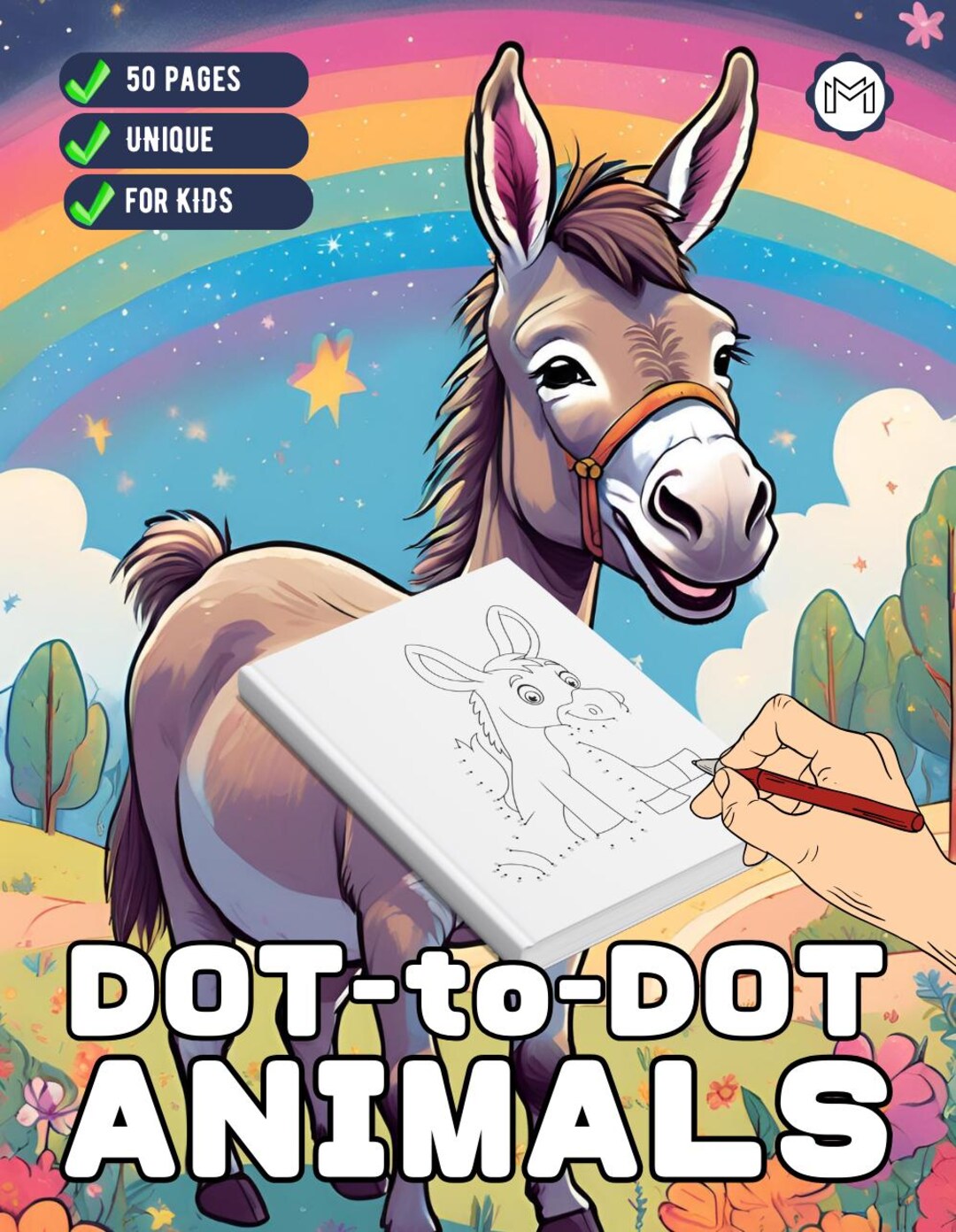 50 Pages Dot to Dot Animal Lover Activity Book Gift Kids Ages Boys ...