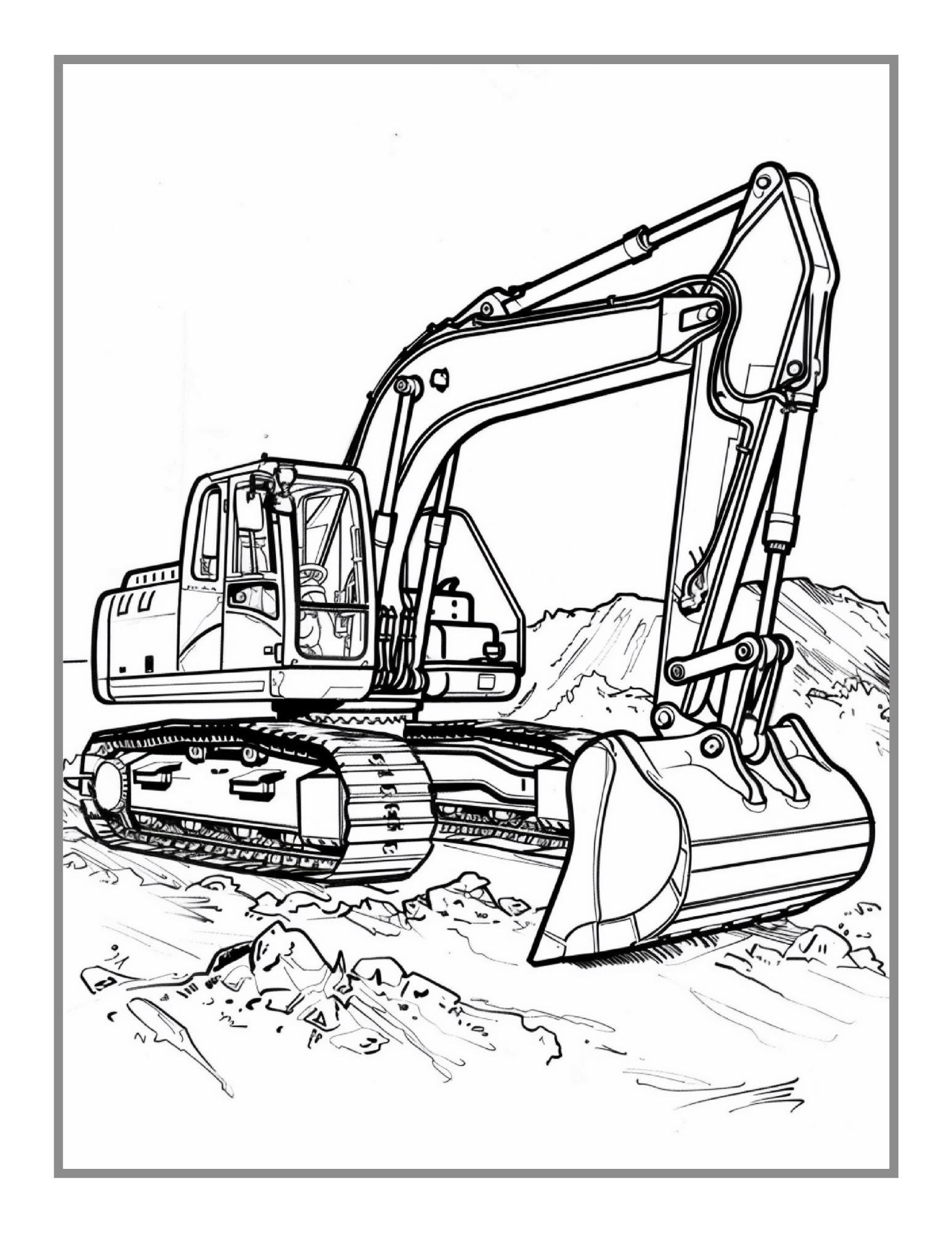 50 Pages Construction Vehicle Coloring Book Gift for Men Women Adults ...